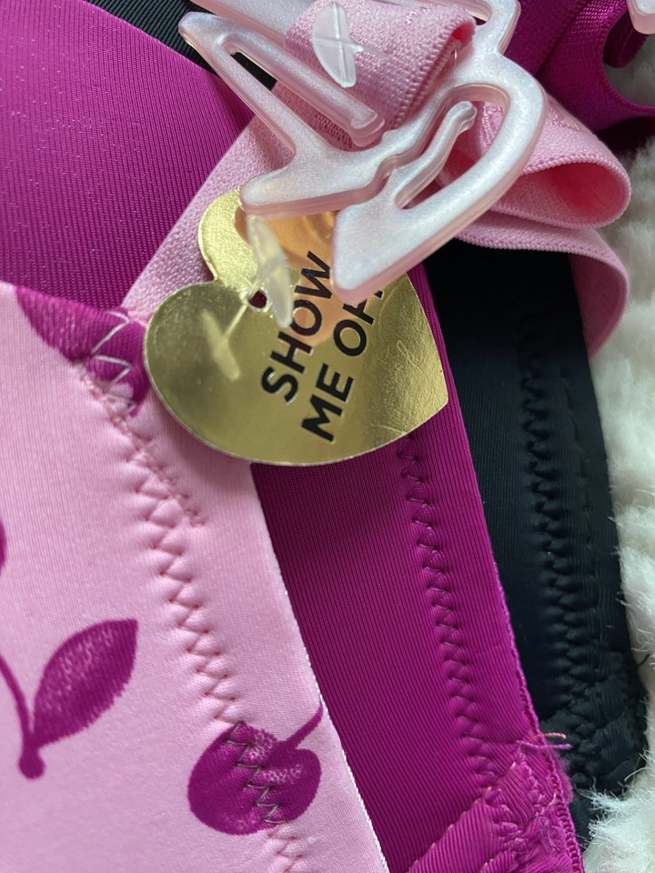 3 Pack Juicy Couture Show Me Off Bra Size 42D Cherries Cherry Pink ...
