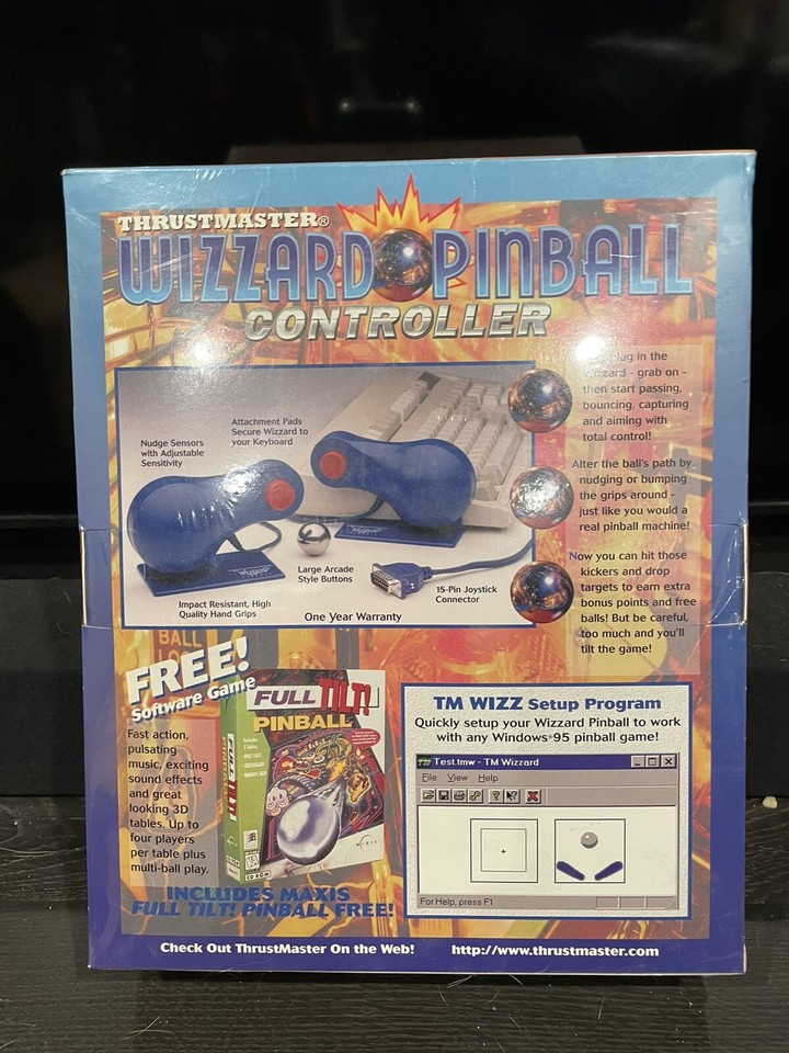 UNIQUE THRUSTMASTER WIZZARD PINBALL CONTROLLERS RARE/VINTAGE SEALED ...