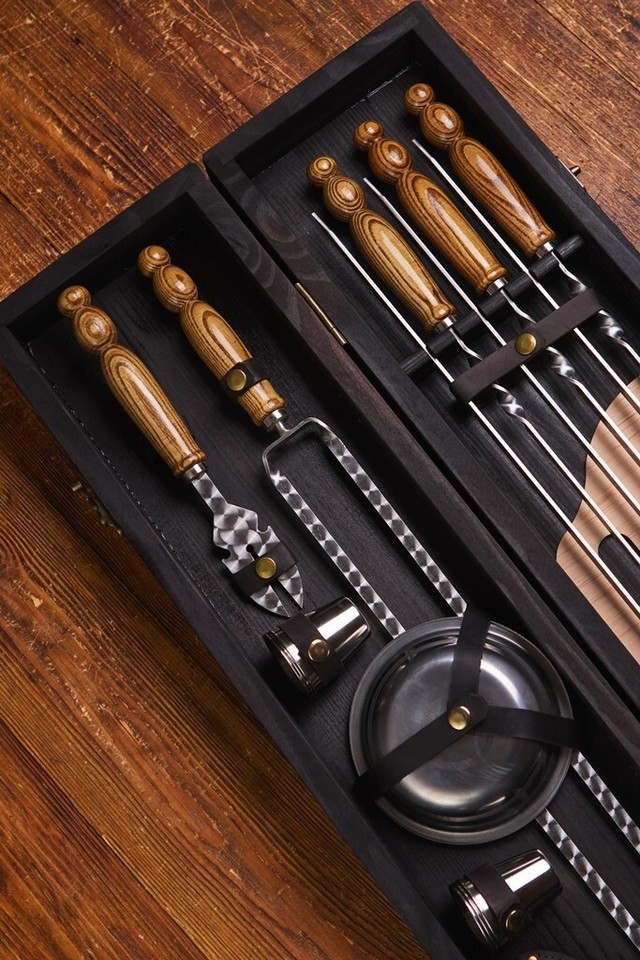 Handmade BBQ skewers set, Grill set, BBQ set, Mangal skewers, Premium skewers | eBay