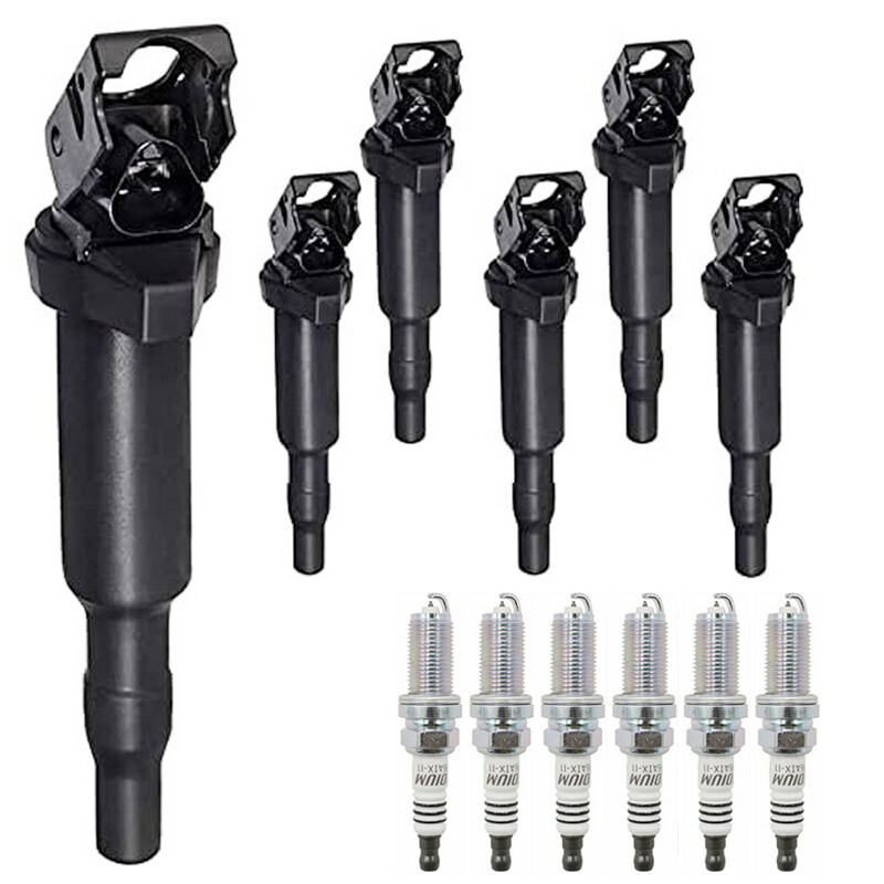 6X Ignition Coils + 6X Spark Plugs For 2007-2010 BMW 130i 328i X3 X5 3 ...