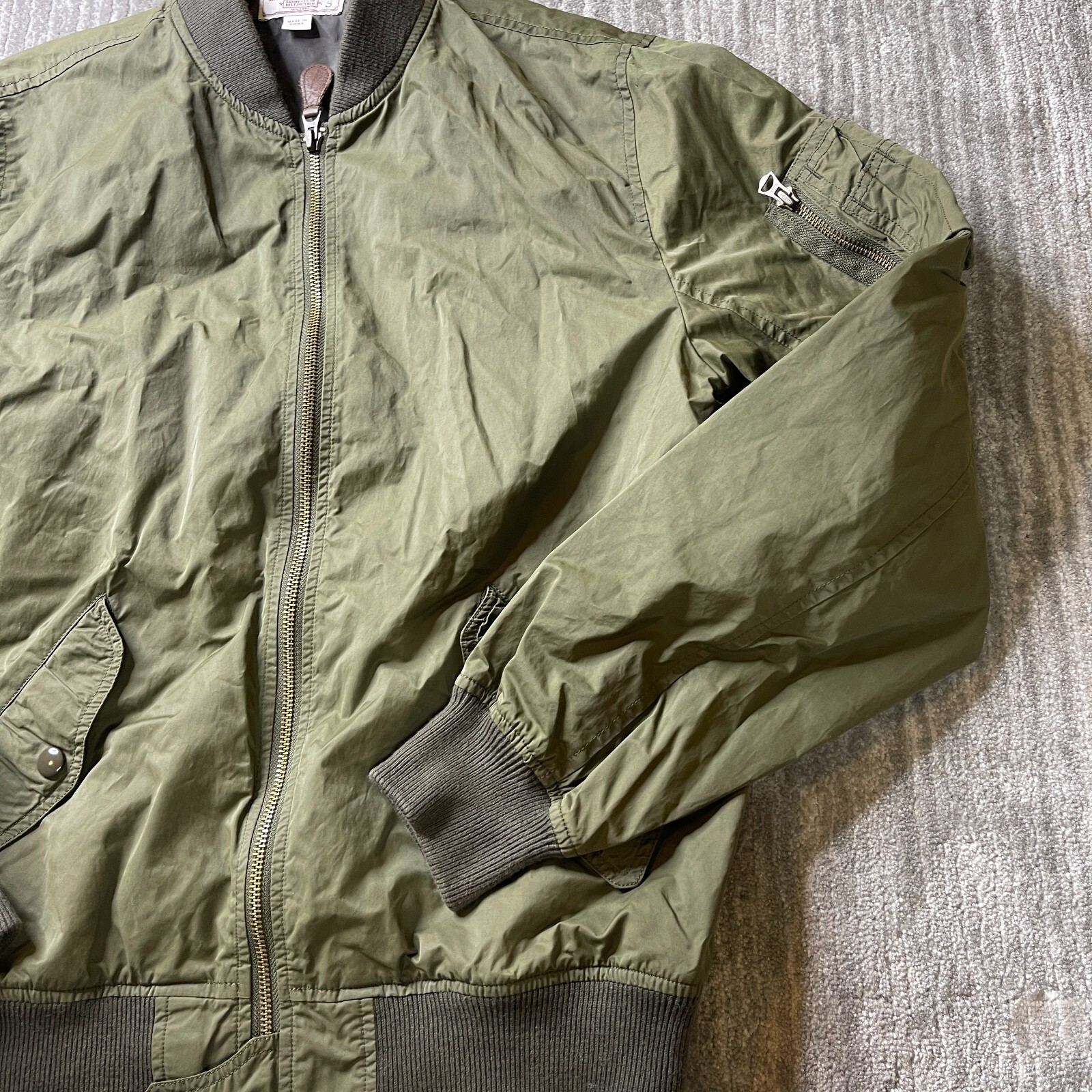 J. CREW Wallace & Barnes Bomber Jacket Mens Small Full Zip Green | eBay