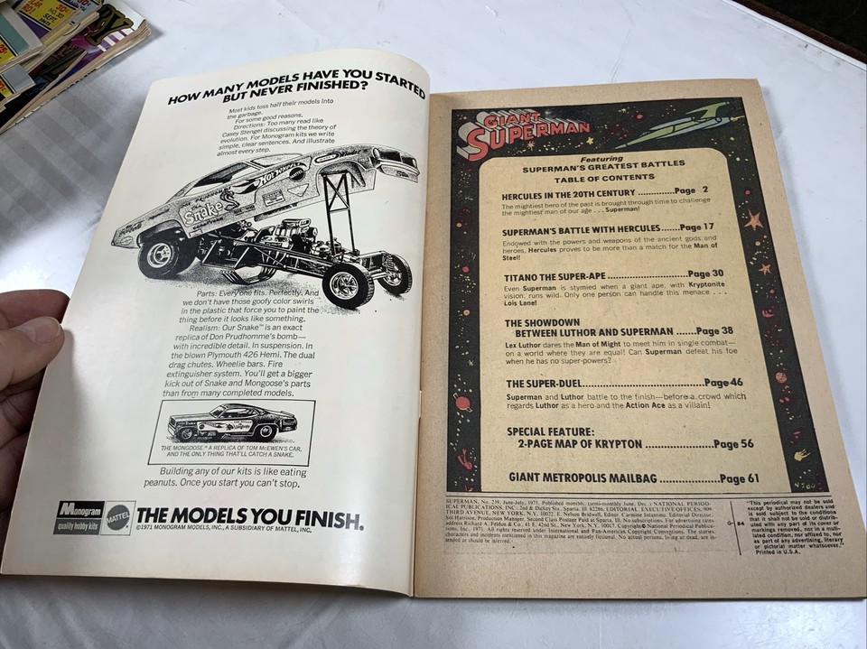 Superman #239 (Giant) Jul 1971, VF+ (8.5), Bronze, DC Comics #RN | eBay