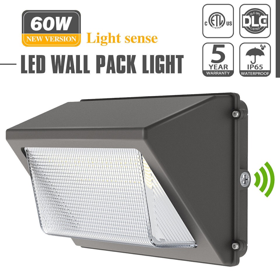 2x 60W LED Wall Pack Light Commercial Outdoor Security Exterior ...