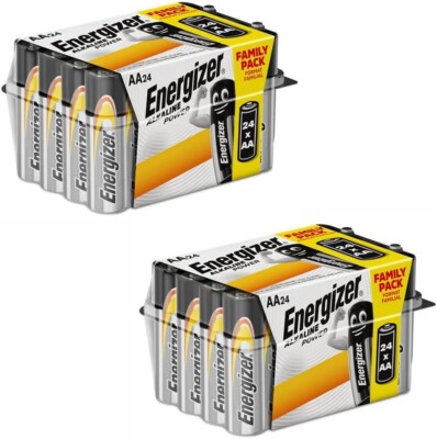 48x Energizer AA Alkaline Power Batteries Family Pack LR6 MX1500 Longes ...