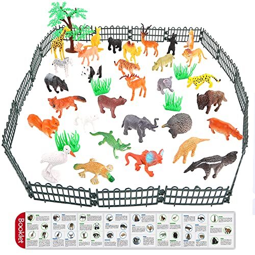 Animals Figure,54 Piece Mini Jungle Toys Set,Realistic Wild Vinyl ...
