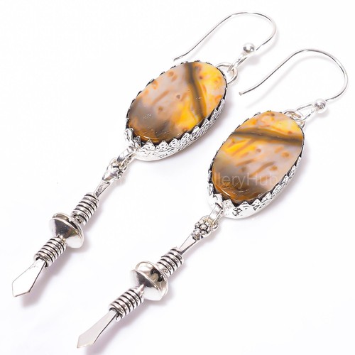 Sisters Day Sale Natural Palm Root Agate Dangle Drop Earrings Jewelry ...