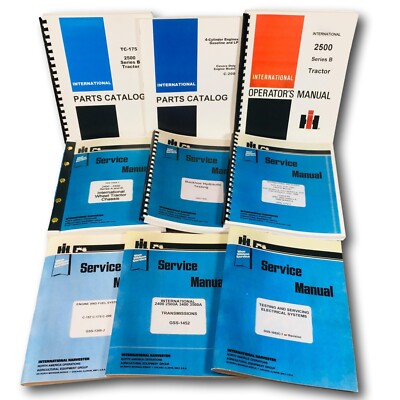 International 2500B Backhoe Tractor Gas Service Parts Operators Manual ...