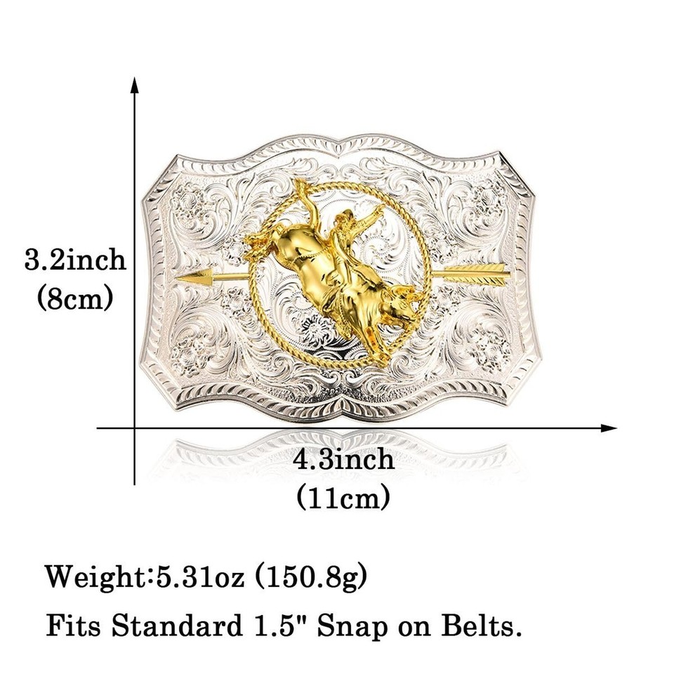 MASOP Western Belt Buckle for Men Cowboy Long Horn Bull Belts American ...