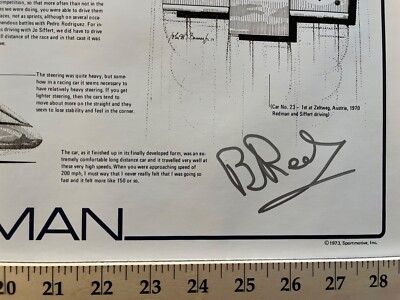 VeryRare,Technical drawing poster Porsche 917,signed by Brian Redman ...