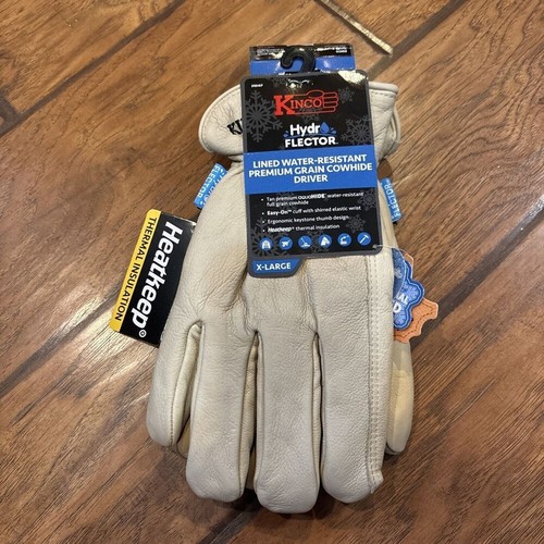 Kinco Hydroflector Leather Work Gloves Mens XL Water-Resistant Cowhide ...