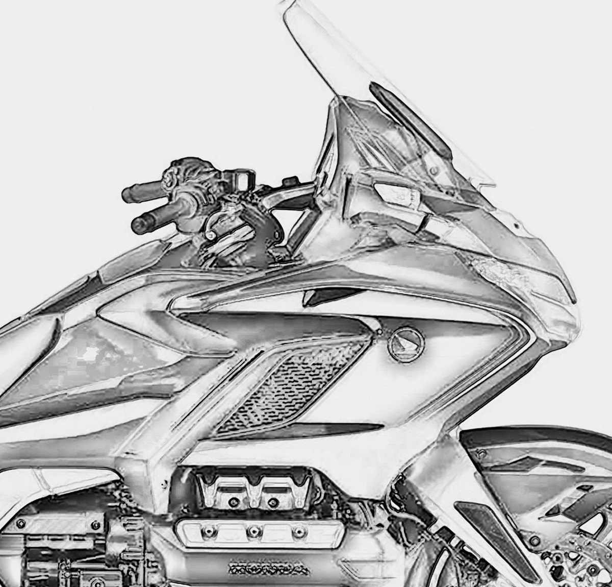 Line Drawing Of Goldwing Motorcycle