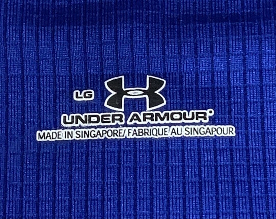 Under Armour Blue White Short Sleeve Jacaranda Golf Club Polo Shirt ...