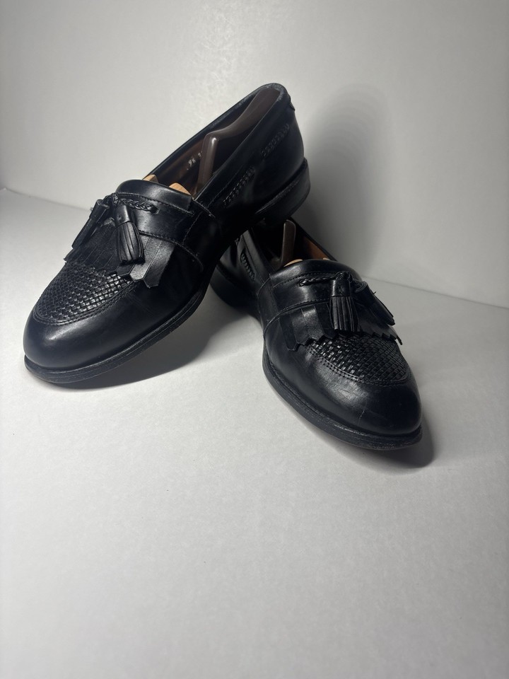 Allen Edmonds Cody Men’s 9.5 3E (wide) Black Tassel Loafers Woven | eBay
