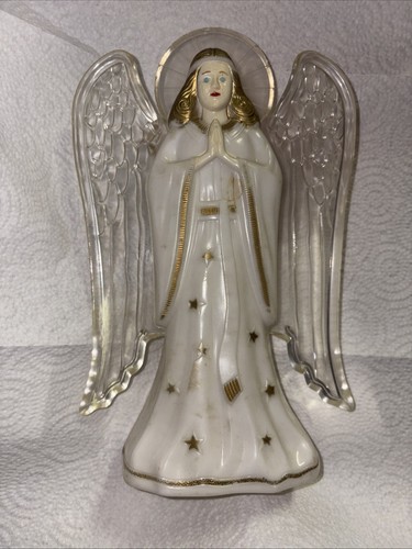 Vtg 1950s PARAMOUNT Hard Plastic Light-up CHRISTMAS Angel Tree Topper ...