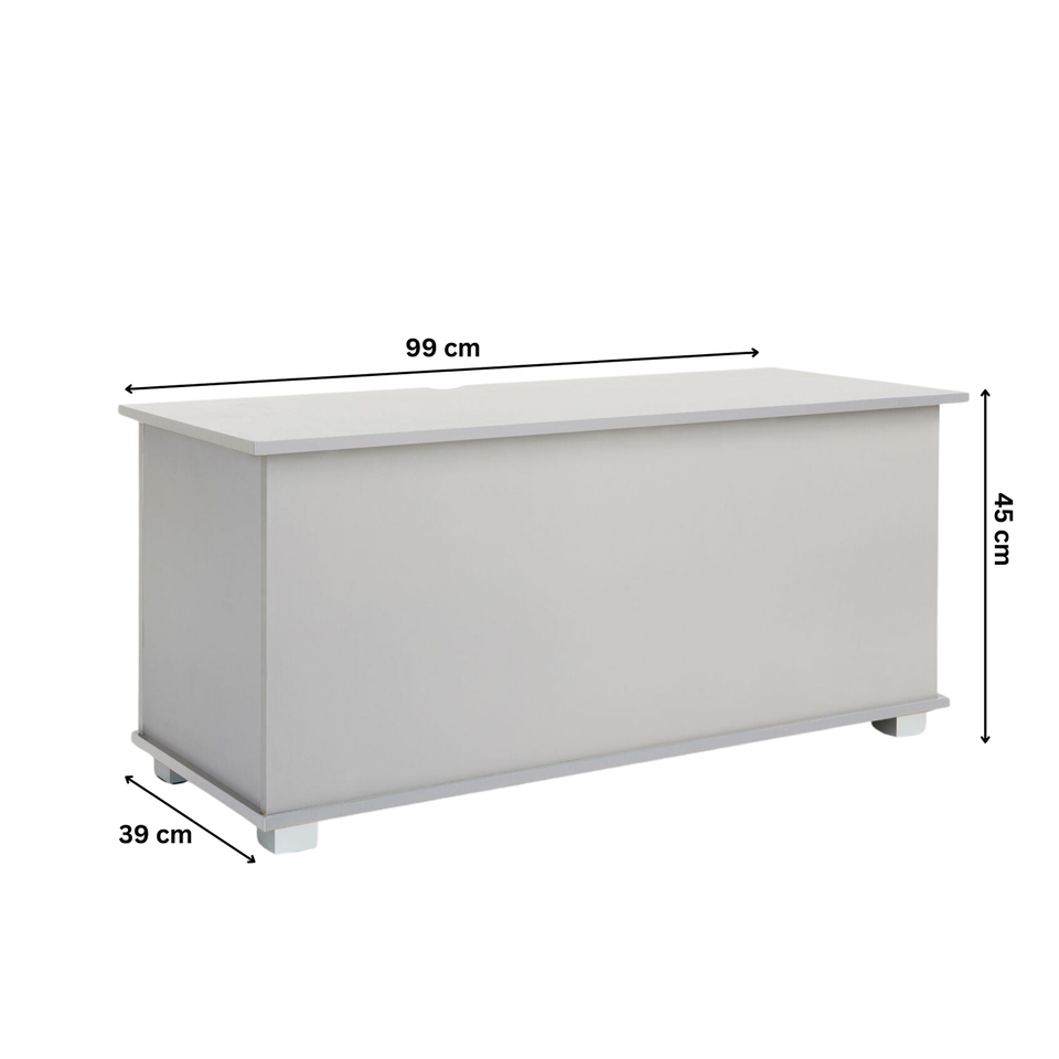 Ottoman Storage Chest Grey Toy Chest Bedding or Blanket Box Large ...