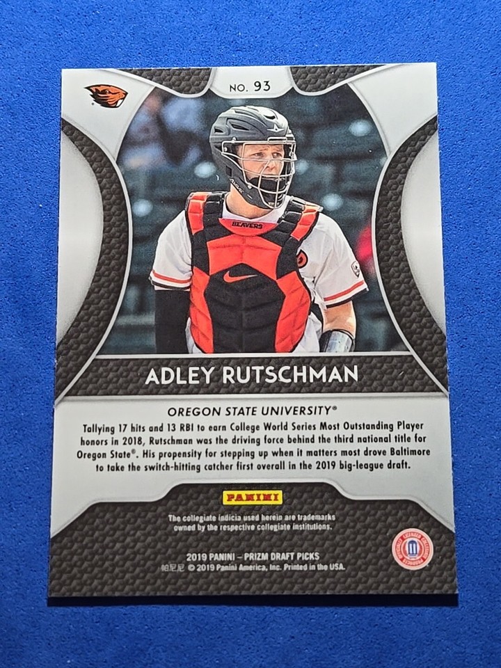 2019 Adley Rutschman ROOKIE RC Panini Prizm Draft Picks #93 | eBay