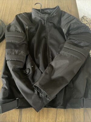 BILT Motorcycle Jacket Mens 2X Large Black Mesh Padded Biker Pockets ...