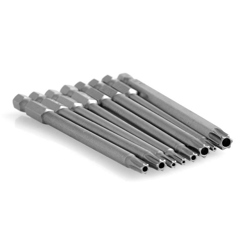 8Pcs/Set T8-T40 100mm Magnetic Torx Screwdriver Bits 1/4" Hex Shank ...
