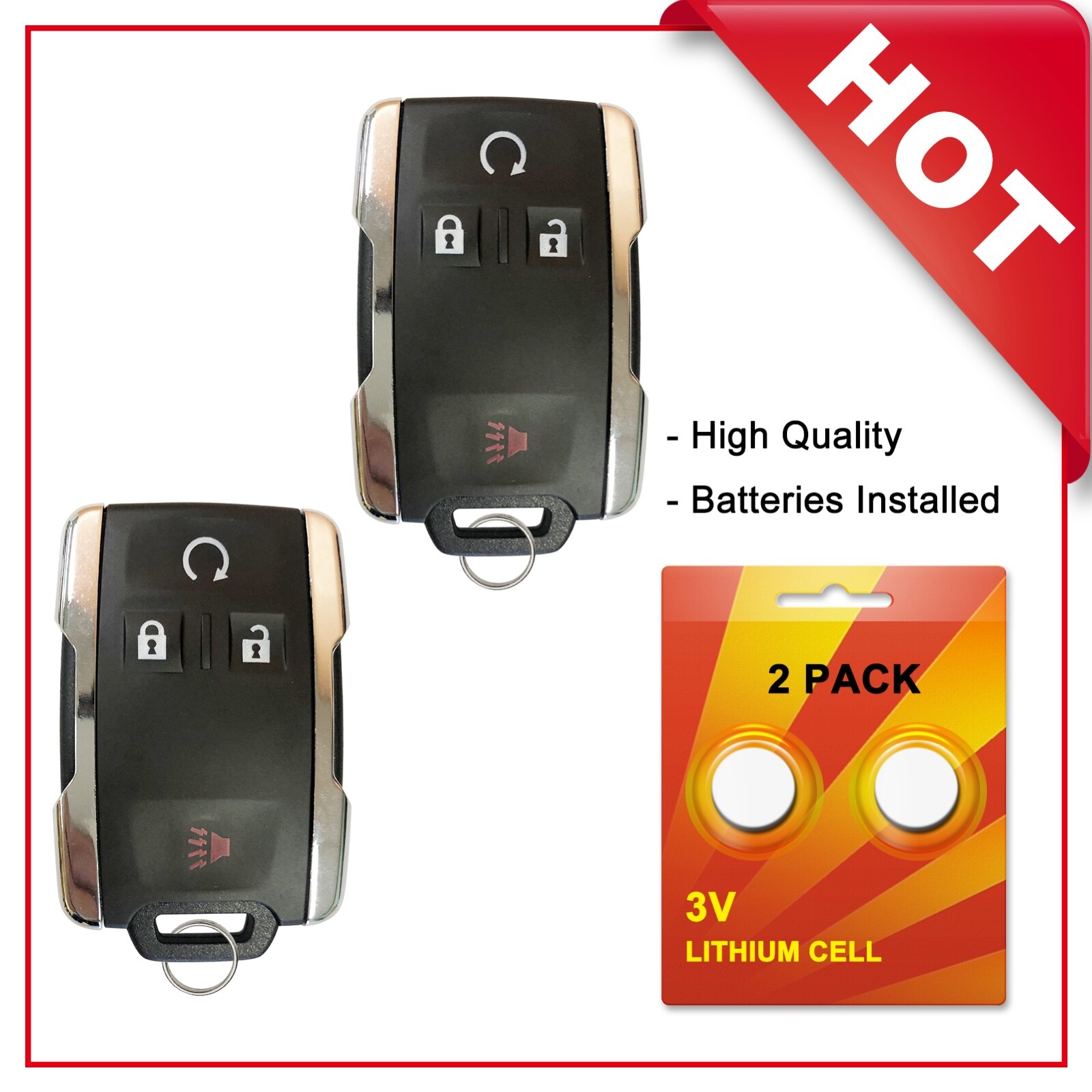 2 For 2014 2015 2016 2017 Chevrolet Silverado 1500 Keyless Entry Remote ...