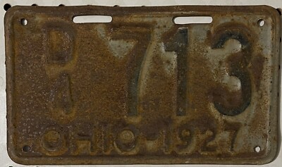 1927 Ohio Dealer License Plate Tag 100% All Original! D4 713 Wow ...