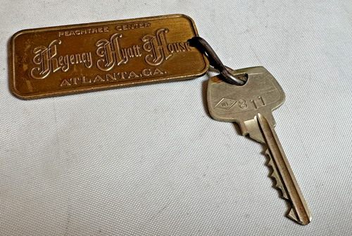 Vintage Regency Hyatt House Hotel Brass Room Key & Fob #811 Atlanta ...