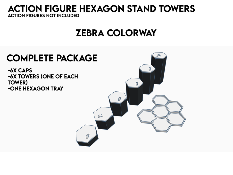 Action Figure Hexagon Stand Towers 3d Printed for Display 1/12 Scale | eBay