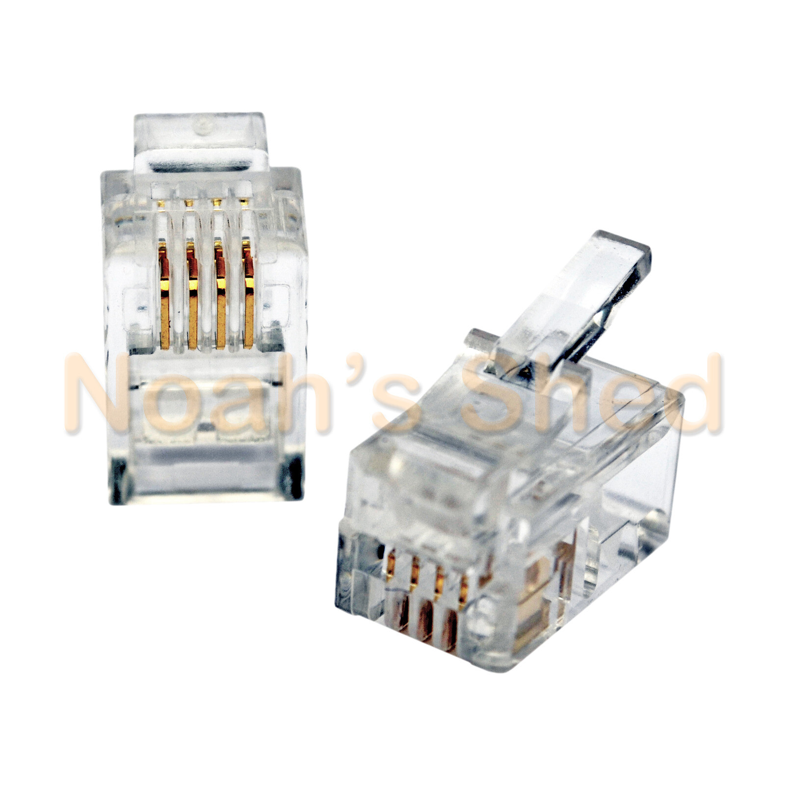 25 x 4P4C Modular Plug Stranded Cable Lead Telephone Line Connector ...