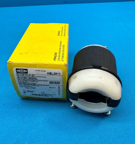 Hubbell 3-Phase 30A 4-Pole 120/280VAC Watertight Safety Twist-Lock Plug ...