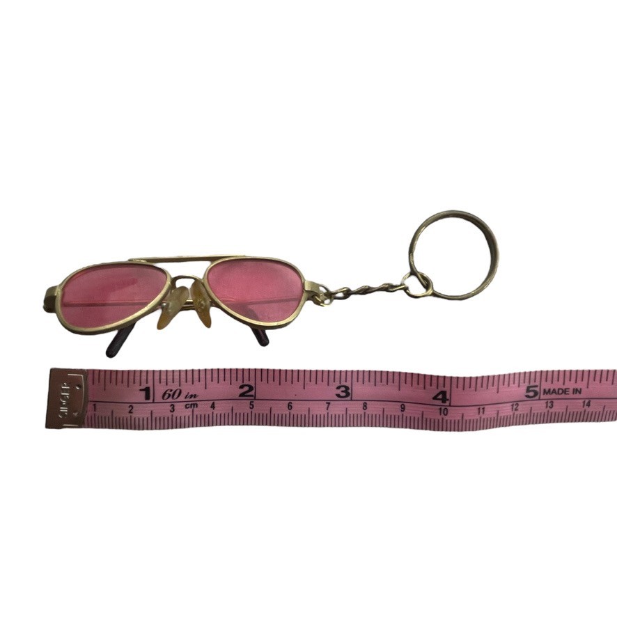 Vintage 80s 90s Aviator Sunglasses Keychain pink lenses | eBay