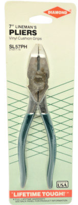 Vintage DIAMOND 7" Linesman's Pliers SL57PH Vinyl Cushion Grips Made in ...