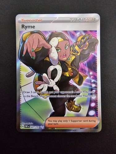 Ryme 221/197 Ultra Rare Full Art Obsidian Flames Pokemon, IN HAND, ENG ...