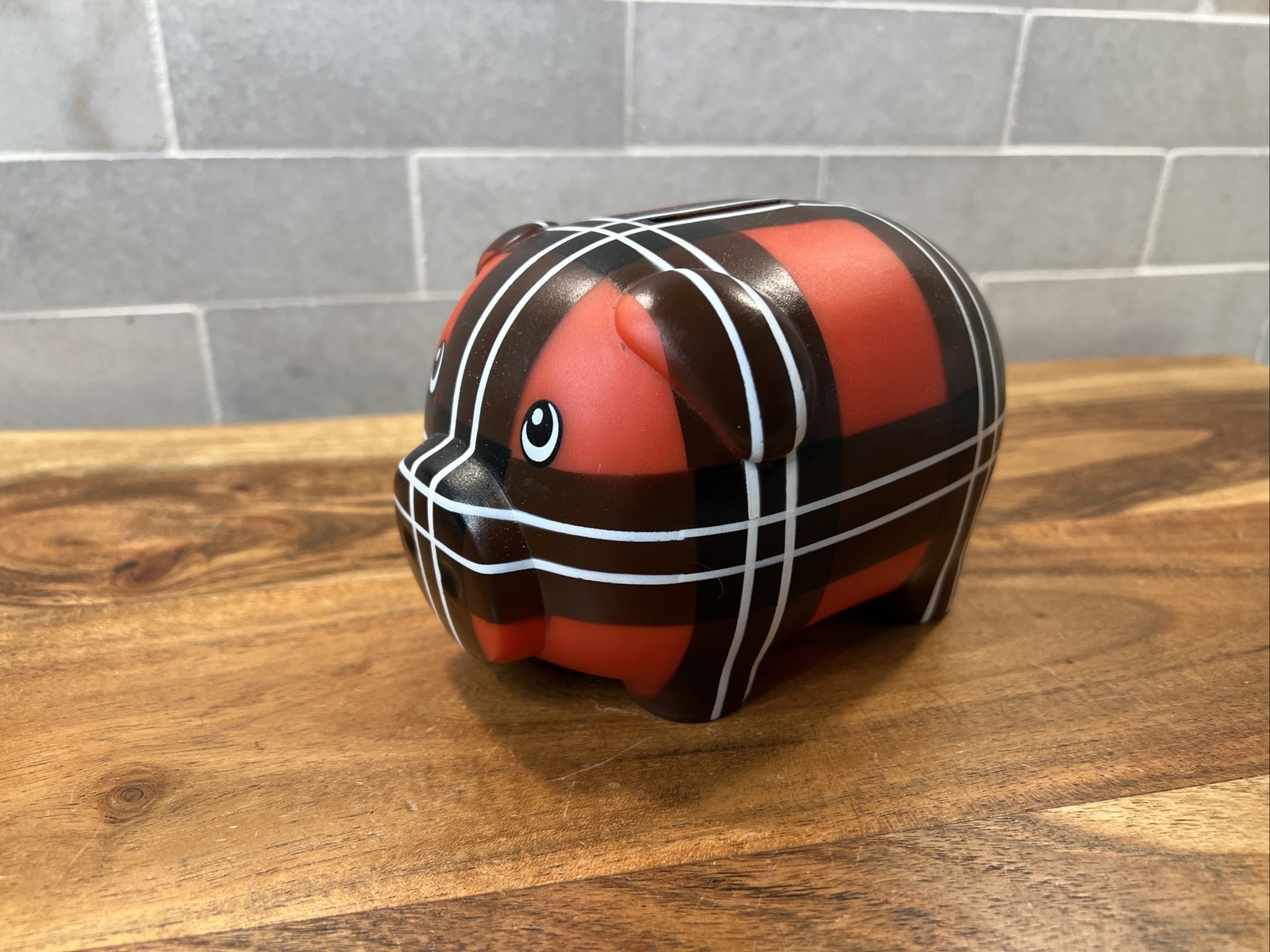 POSH PIGS Piggy Bank bud by Design Room Posh Pigs Bank Plaid | eBay