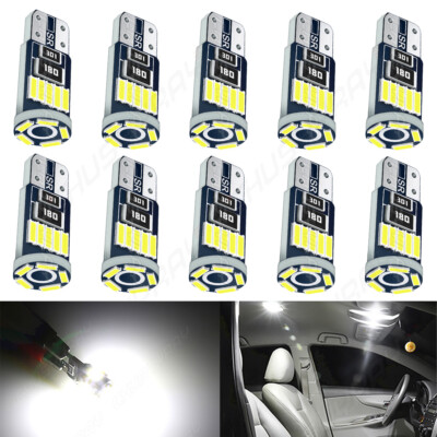 10X White LED Inner Tail Light Bulbs Super Bright 2825 168 192 194 175 ...