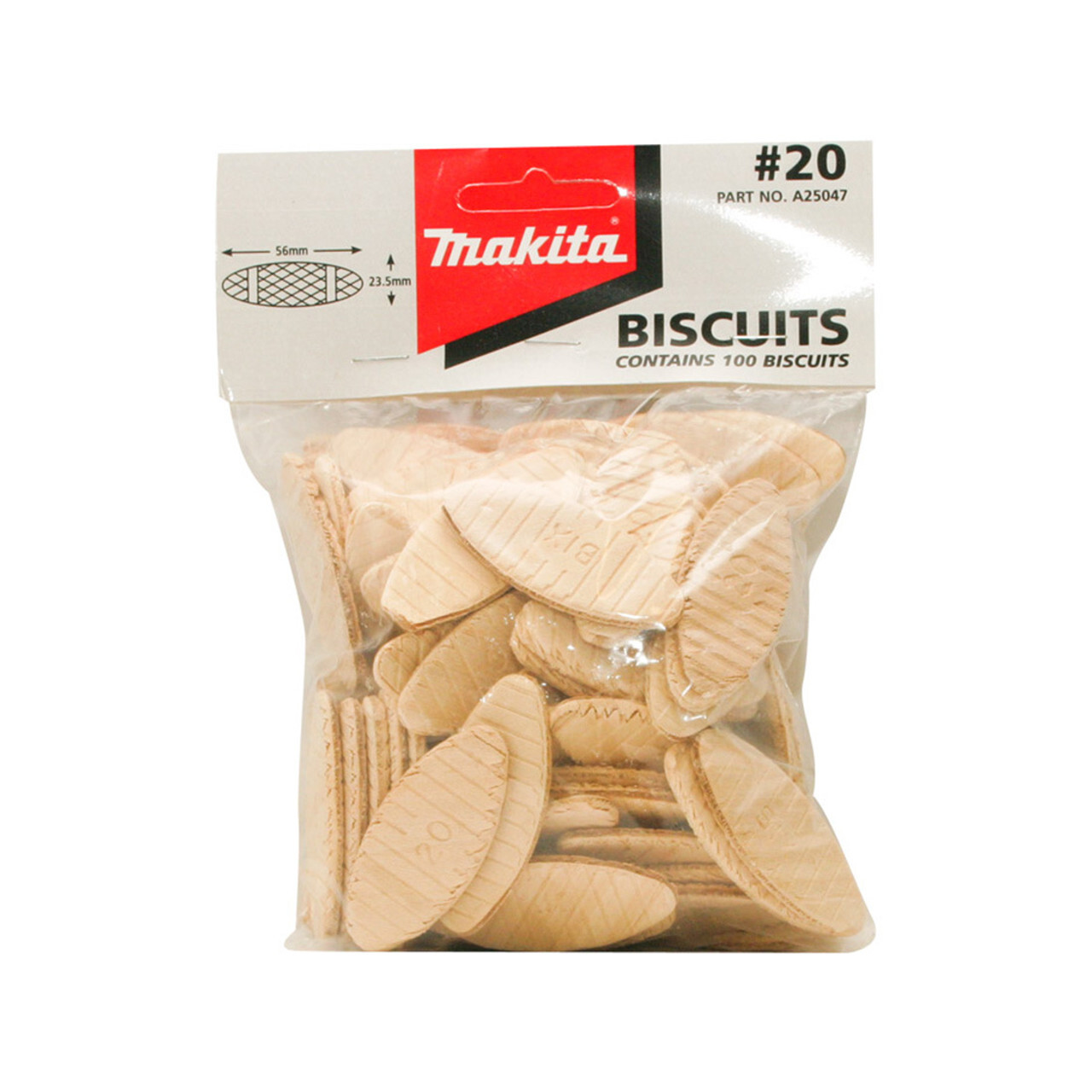 Makita #20 Biscuits 100 Pack - 56mm x 23.5mm - Fits Most Machines | eBay