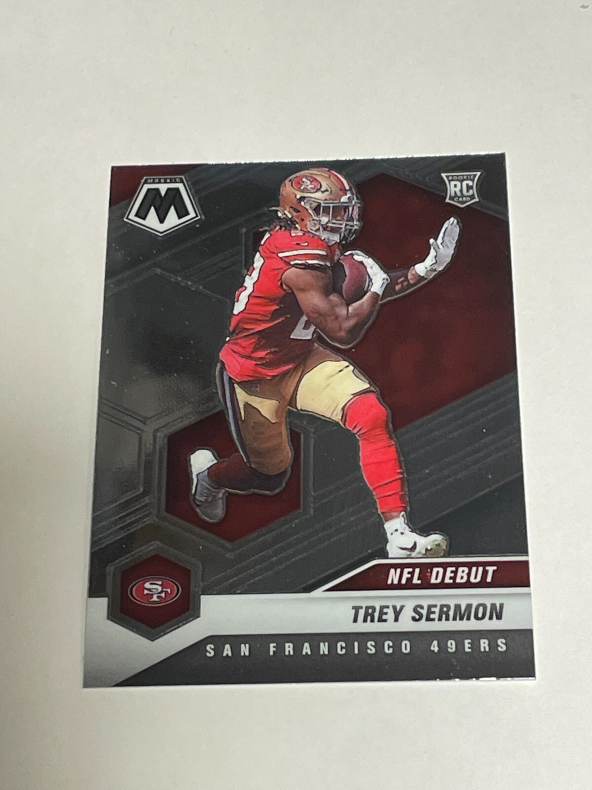 2021 Panini Mosaic Trey Sermon NFL Debut RC San Francisco 49ers Rookie ...