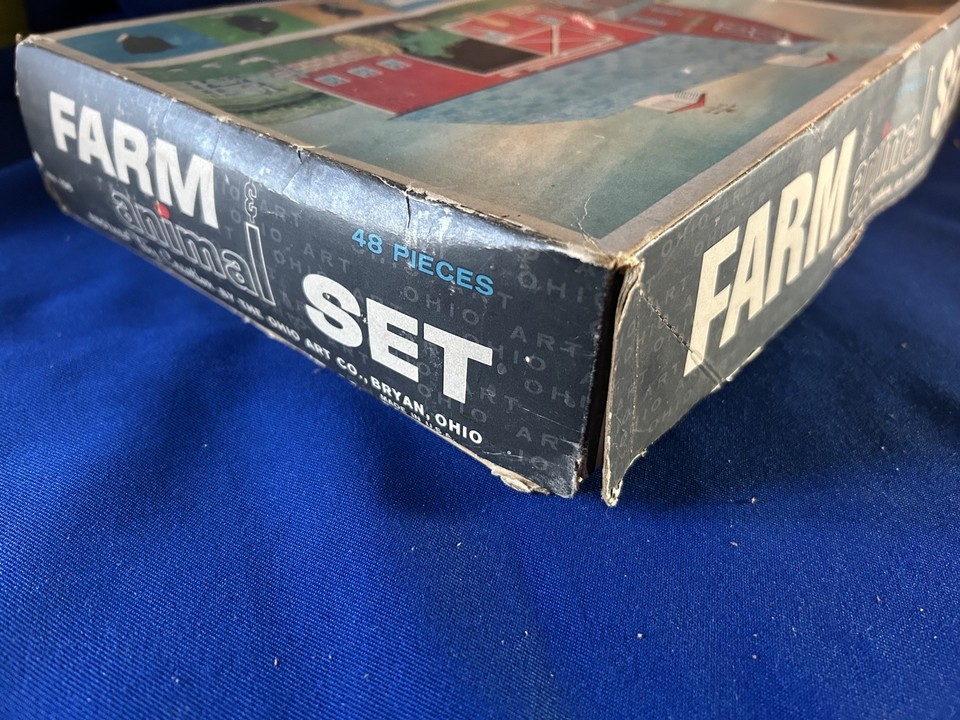 Vintage Farm & Animal Set w/Metal Barn Ohio Art No. 196 w/Box ...