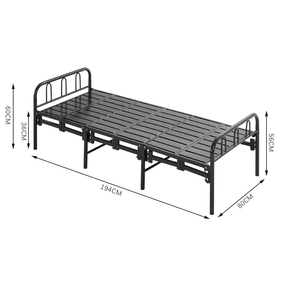 Durable Steel Folding Bed Compact Small Single Bed Frame Guest ...