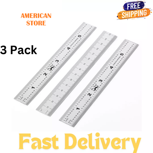 Mr. Pen- Machinist Ruler, Ruler 6 inch, 3 Pack, mm Ruler, Stainless ...