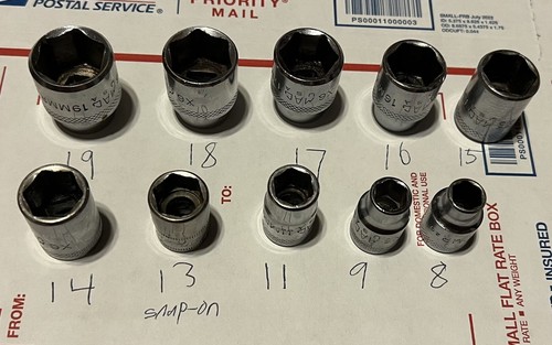 MAC Tools 3/8 Drive Metric Shallow Chrome Socket Set 10pc | Sockets | USA LOT