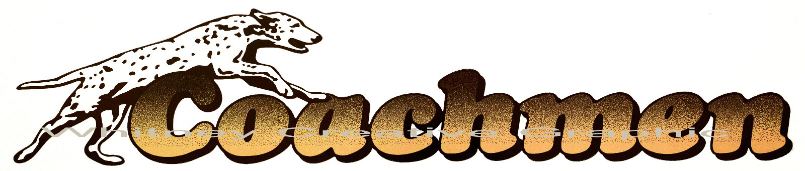 COACHMEN RV LOGO GOLD GRADIENT IN LETTERS Lettering decal 50"X10" Made ...