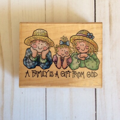 Rubber Stampede A Family is a Gift from God Wooden Rubber Stamp New ...
