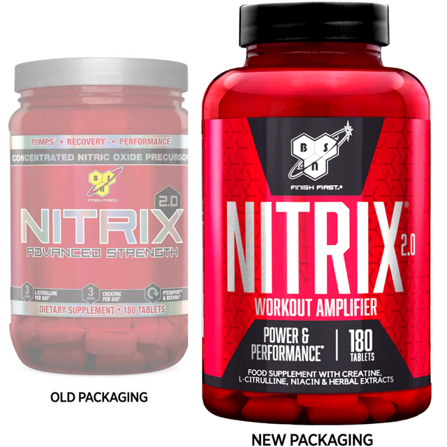 BSN Nitrix 20 Concentrated Nitric Oxide Precursor Supplement Tablet ...