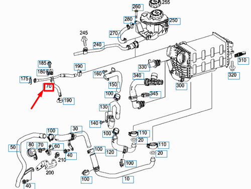 NEW MERCEDES-BENZ ML W166 ENGINE COOLANT RECOVERY TANK HOSE A2782030417 ...