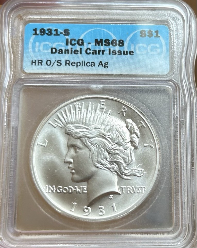 1931-S Peace Silver Dollar ICG MS68 Hi-Relief Daniel Carr 0/S ...