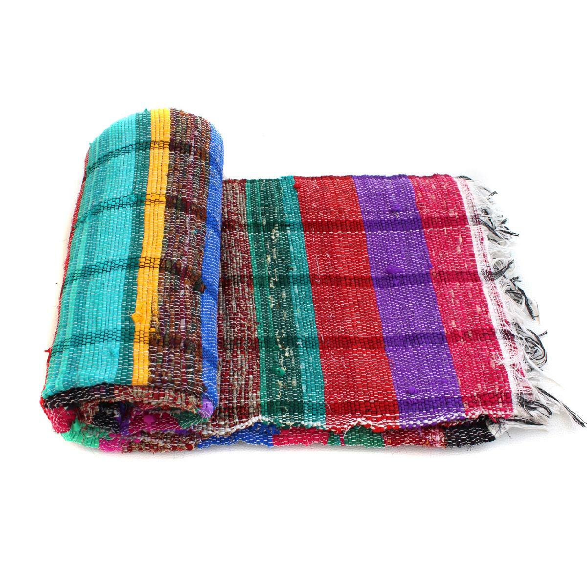 4X6 Rectangular Hand Woven Chindi Rag Rug Handmade Floor Carpet Gypsy ...