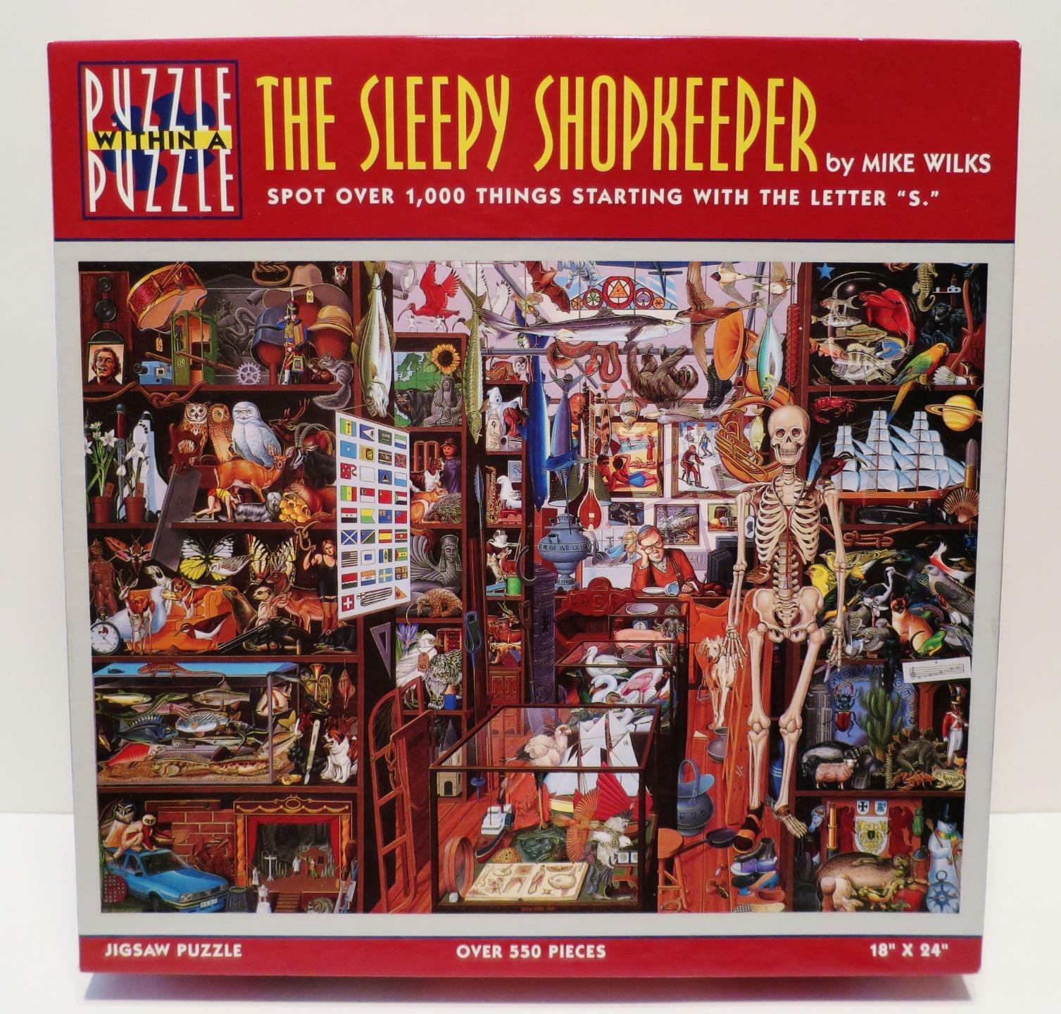 GREAT AMERICAN PUZZLE FACTORY THE SLEEPY SHOPKEEPER OVER 550 PIECE ...