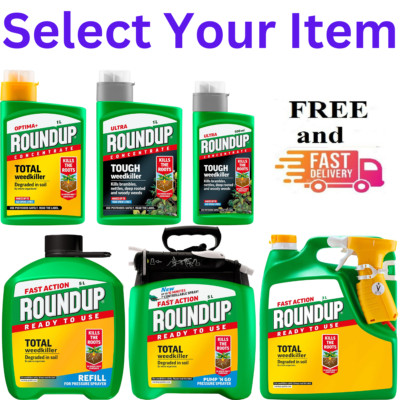 Roundup Weed Killer Fast Action Tough Weedkiller Kills Root Concentrate ...