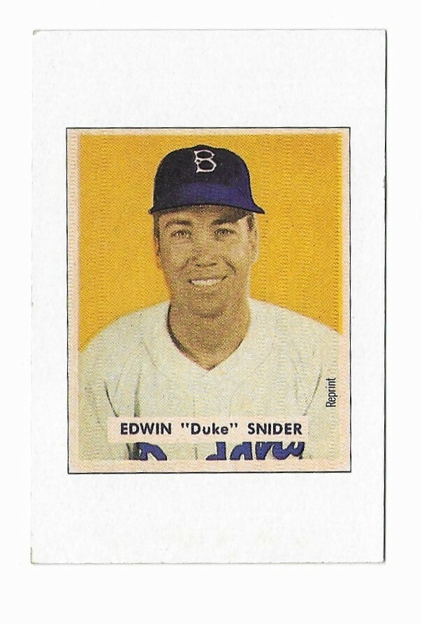 1989 Bowman Reprint Baseball Card #10 Duke Snider 1949 Brooklyn Dodgers ...