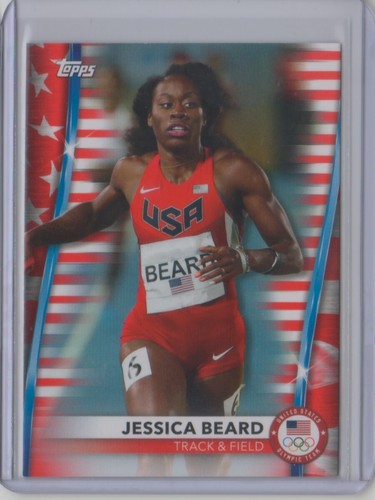 2021 Topps U.S. Olympic Team Flag #66 Jessica Beard /299 Red White Blue ...