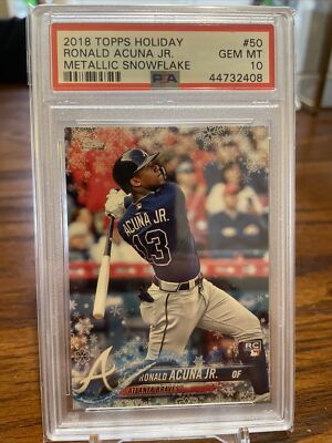 2018 Topps Holiday Ronald Acuna Jr Metallic Snowflake PSA 10 | eBay